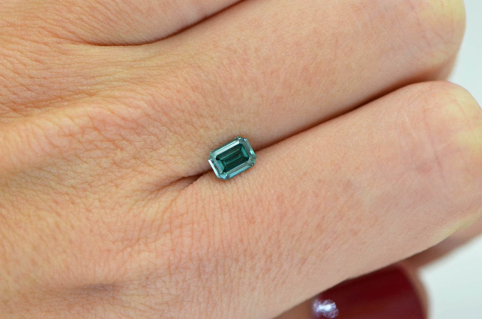 Emerald Cut Diamond Fancy Blue Color Loose VS2 0.70 Carat Enhanced 5 ...