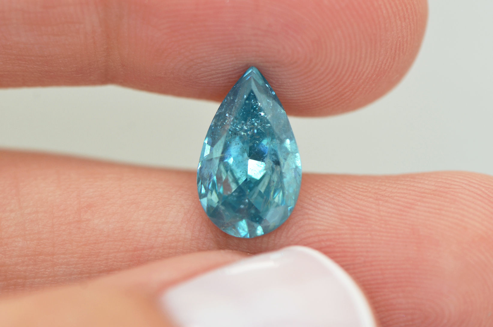 Fancy Blue Diamond Pear Shape Real Loose 3.12 Carat I1 Natural Enhanced ...