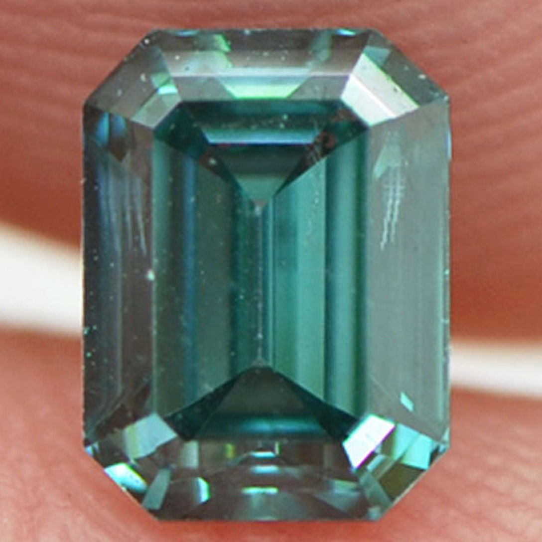 Emerald Cut Diamond Fancy Blue Color Loose VS2 0.70 Carat Enhanced 5 ...
