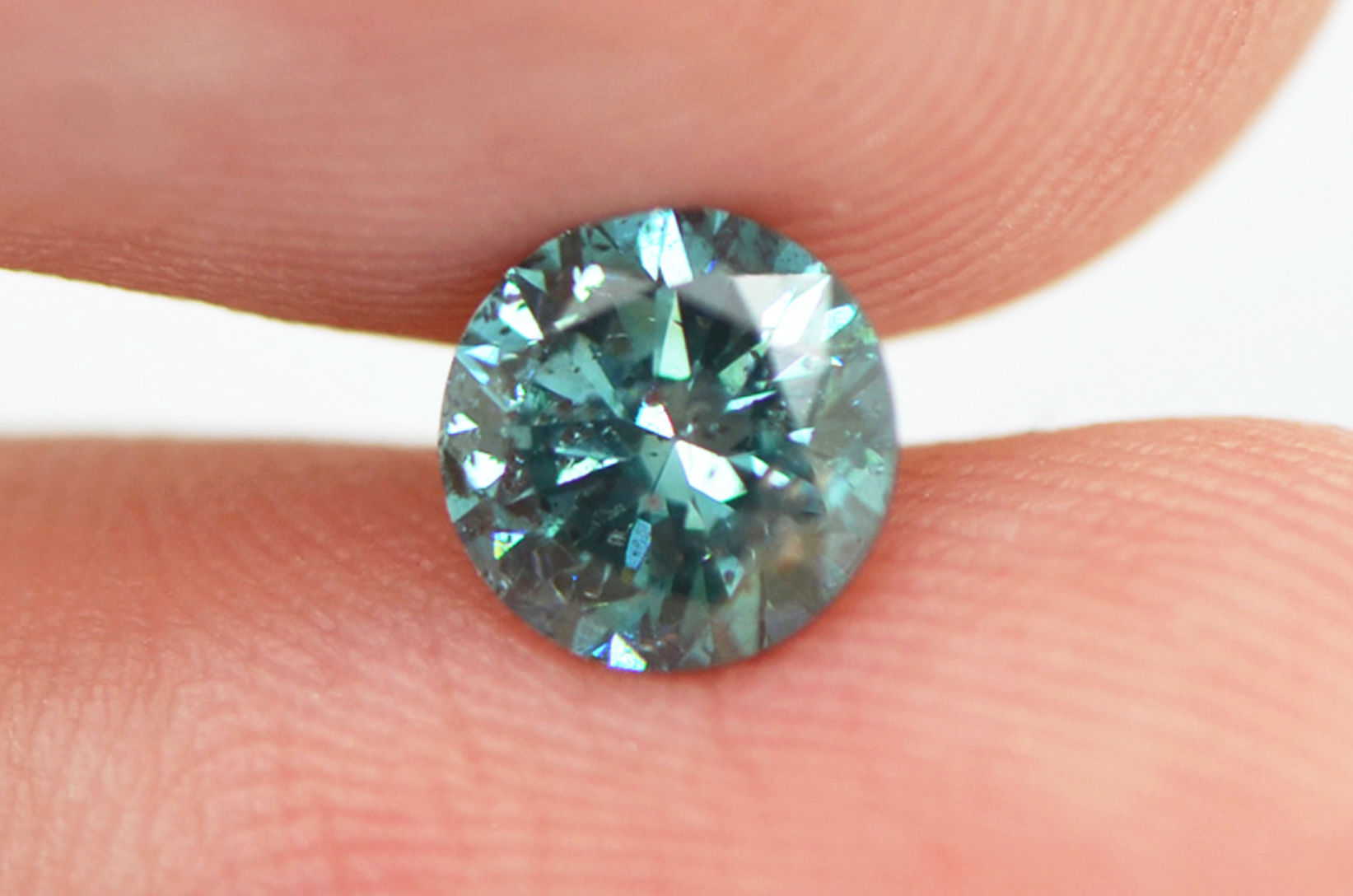 Loose Blue Diamond Natural Enhanced Round Shape Fancy SI2 Certified 0. ...