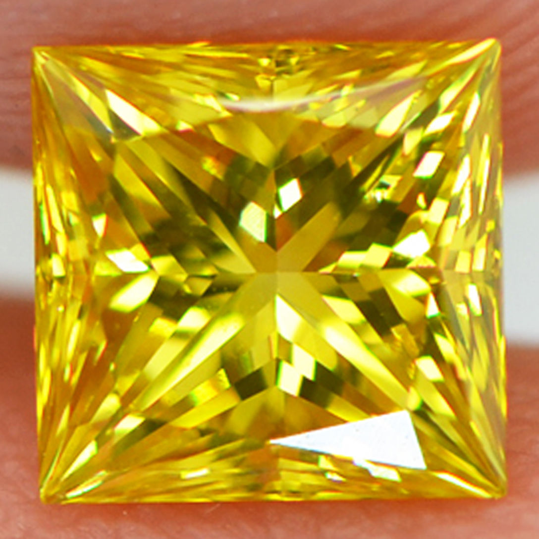 Princess Shape Diamond Fancy Yellow Color Loose VS1 Enhanced Polished 0 ...