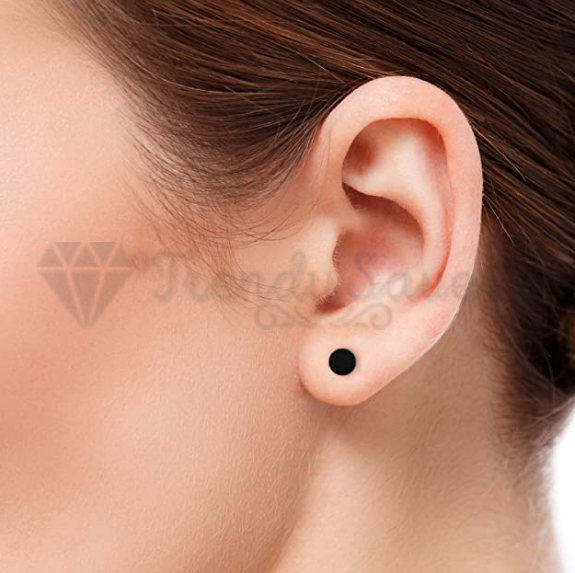 4mm Black Pair Punk Gothic Surgical Steel Screw Ear Piercing 4mm Black Pair Punk Gothic Surgical Steel Screw Ear Piercing