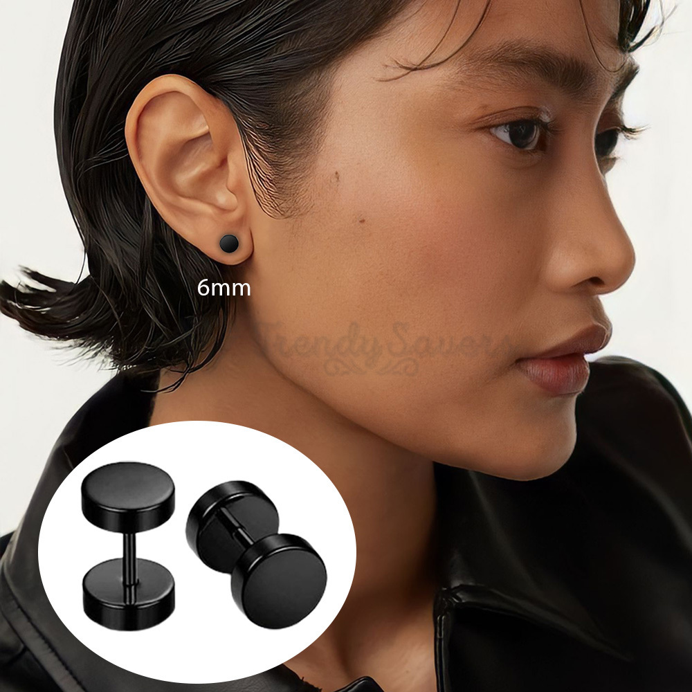 6 Pairs Fake Gauges 4-10mm 6 Pairs Black Fake Gauges Earrings ...