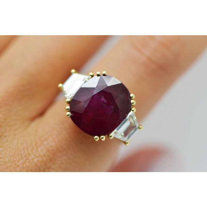18K Yellow Gold Ruby And Diamond Ring | Smart Diamond Source - Fancy ...
