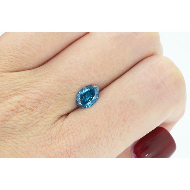 Loose Oval Shape Diamond Fancy Blue Color Real VS2 Certified Enhanced 1 ...