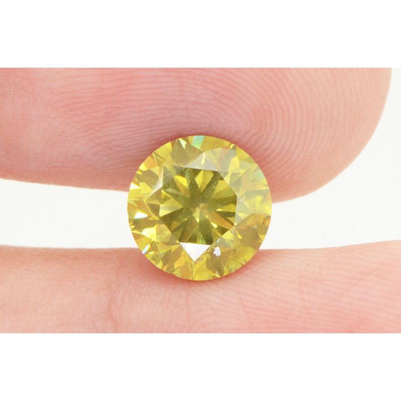 Loose Round Shape Diamond Fancy Yellow Color 2.51 Carat VS2 Certified ...