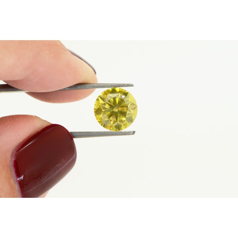 Loose Round Shape Diamond Fancy Yellow Color 2.51 Carat VS2 Certified ...