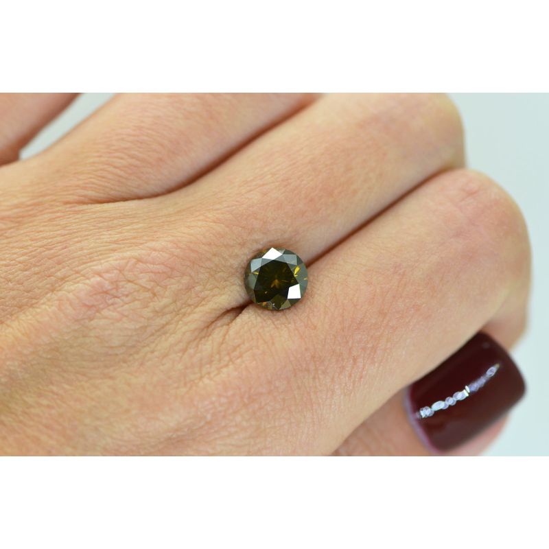 Round Shape Diamond Fancy Brown Color Loose VS2 Certified Enhanced 2.21 ...