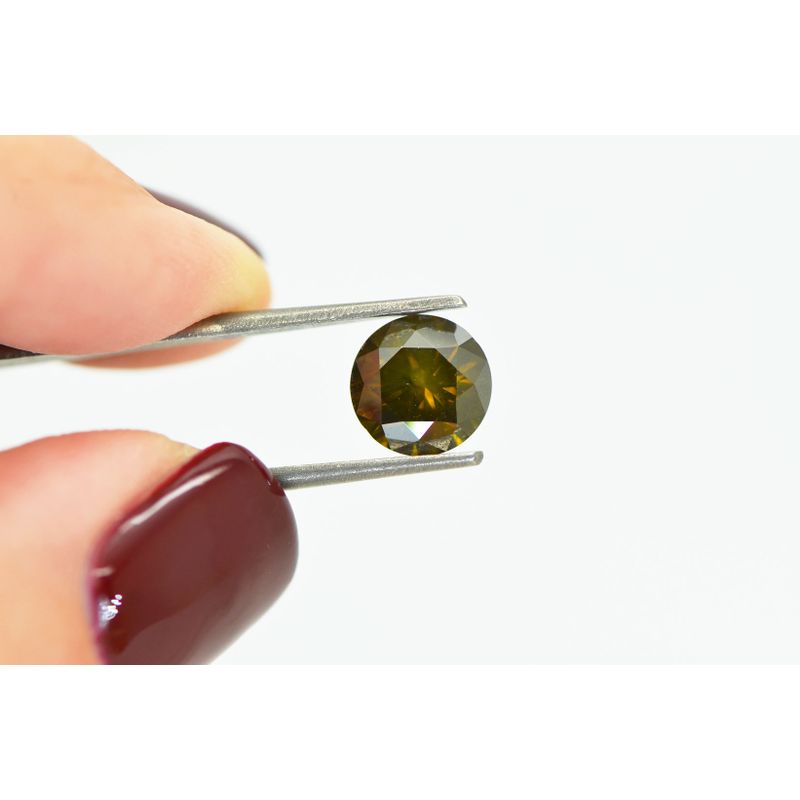 Round Shape Diamond Fancy Brown Color Loose VS2 Certified Enhanced 2.21 ...