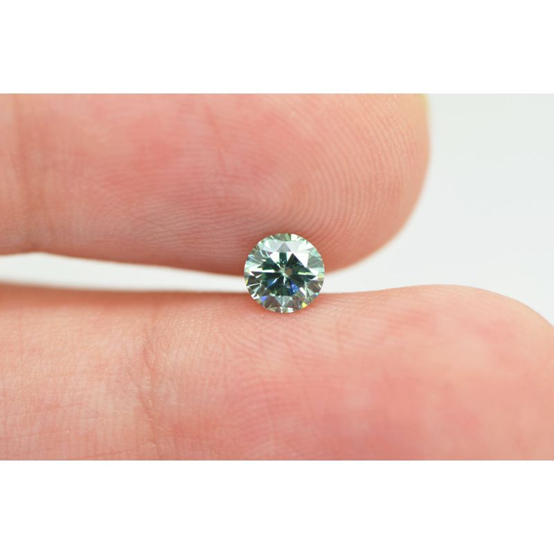 Round Shape Diamond Fancy Green Color SI1 Loose Real Enhanced 0.43 ...