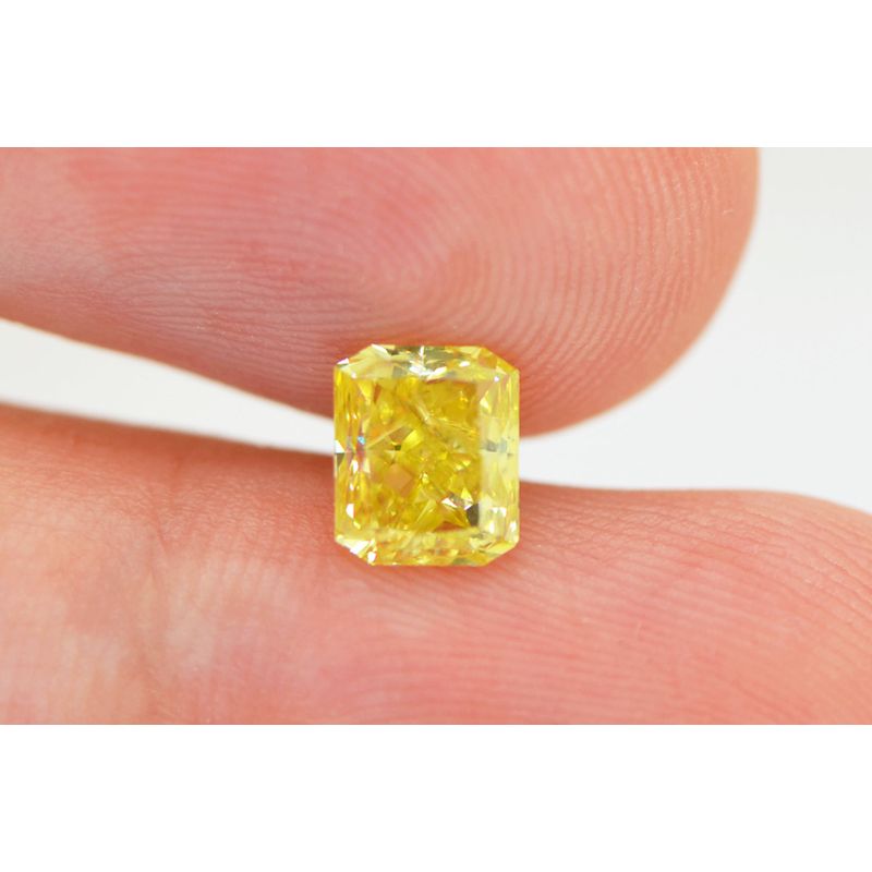 Loose Radiant Cut Diamond Fancy Yellow Color Natural Enhanced VS2 1.28 ...