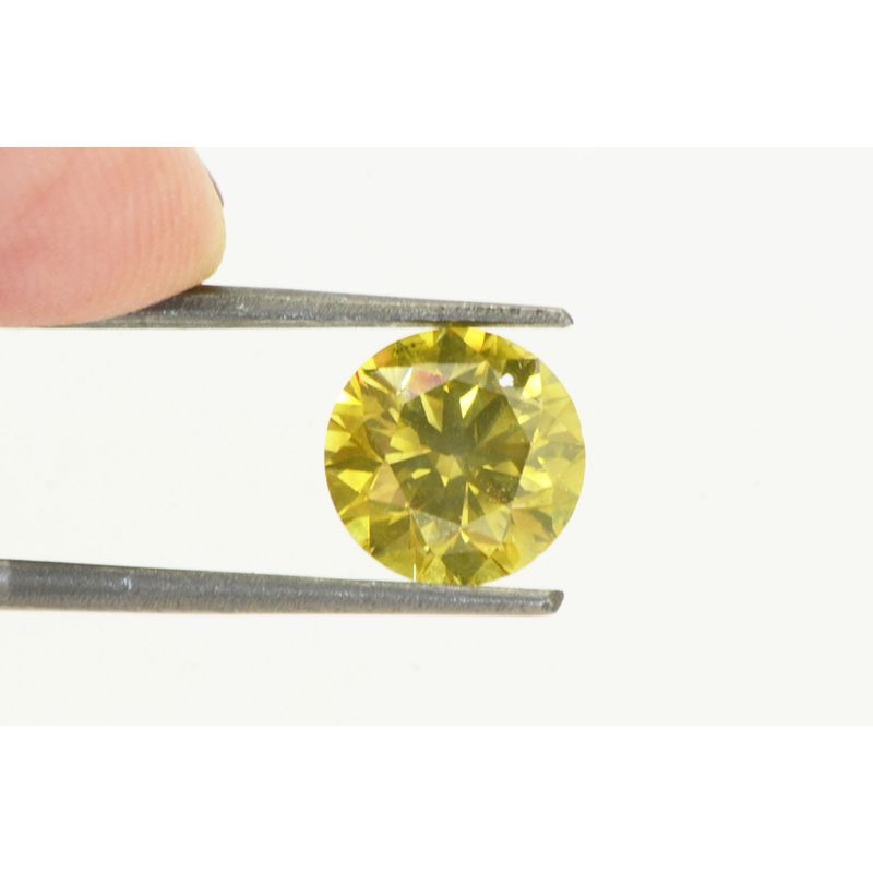 Loose Round Shape Diamond Fancy Yellow Color 2.51 Carat VS2 Certified ...