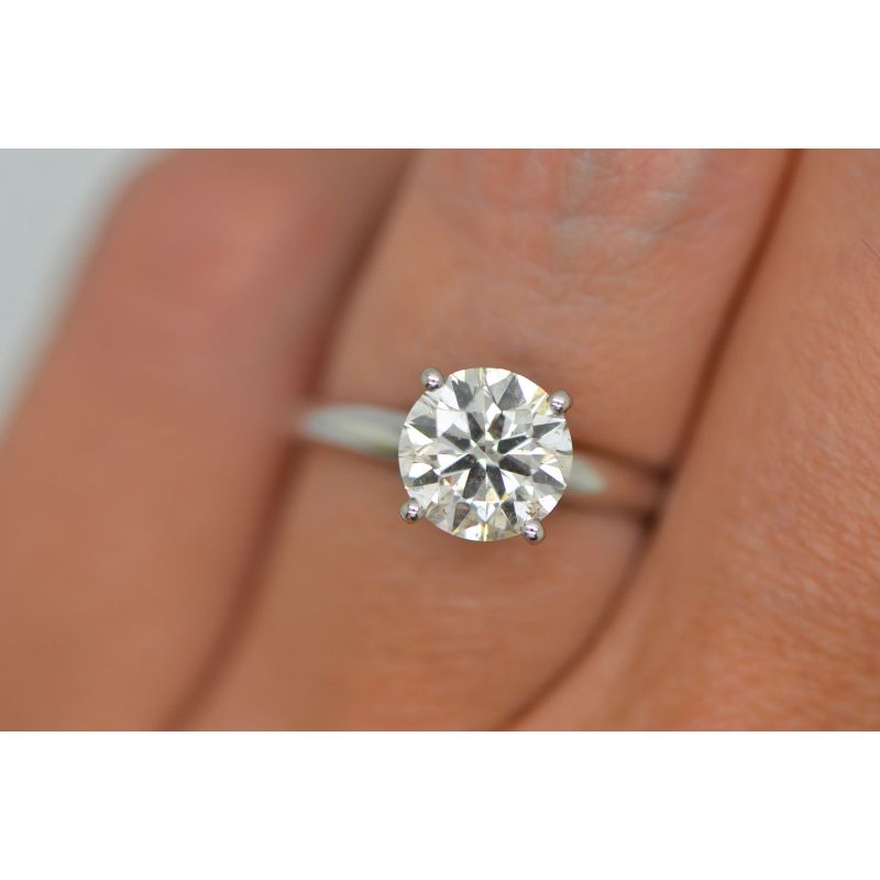 2 Ct Solitaire Diamond Ring Engagement Round Cut H/SI1 Treated 14K ...