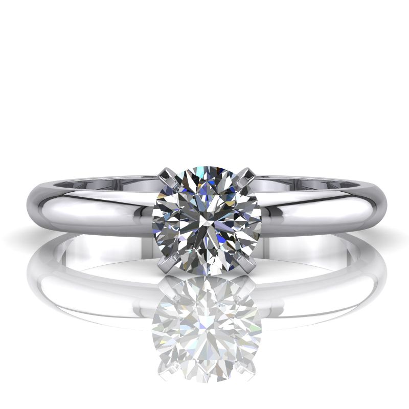 2 Ct Solitaire Diamond Ring Engagement Round Cut H/SI1 Treated 14K ...